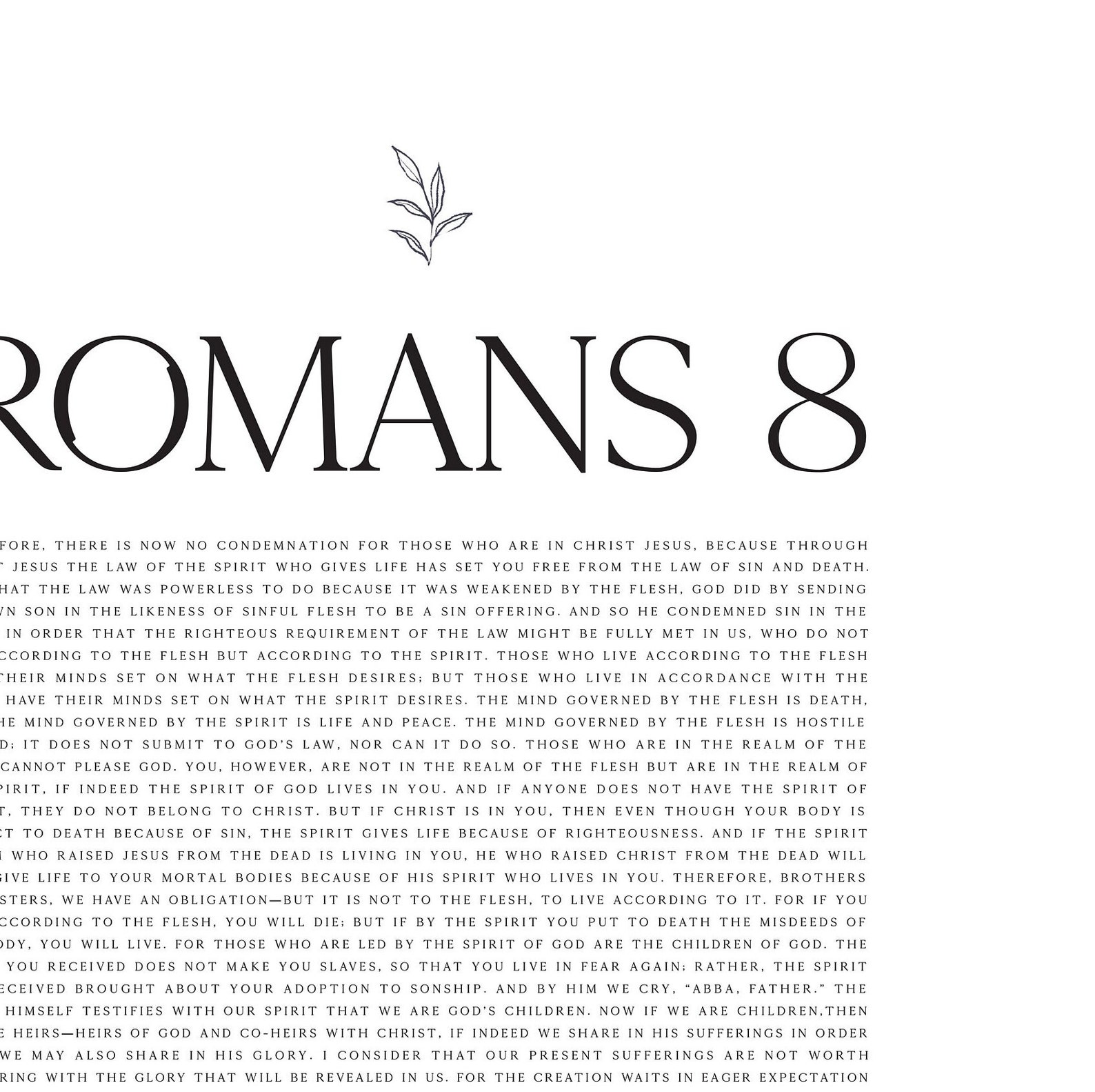 Romans 8 Wall Art the Whole Chapter Christian Wall Decor | Etsy