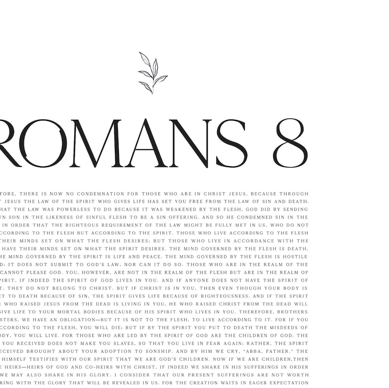 Romans 8 Wall Art the Whole Chapter Christian Wall Decor - Etsy