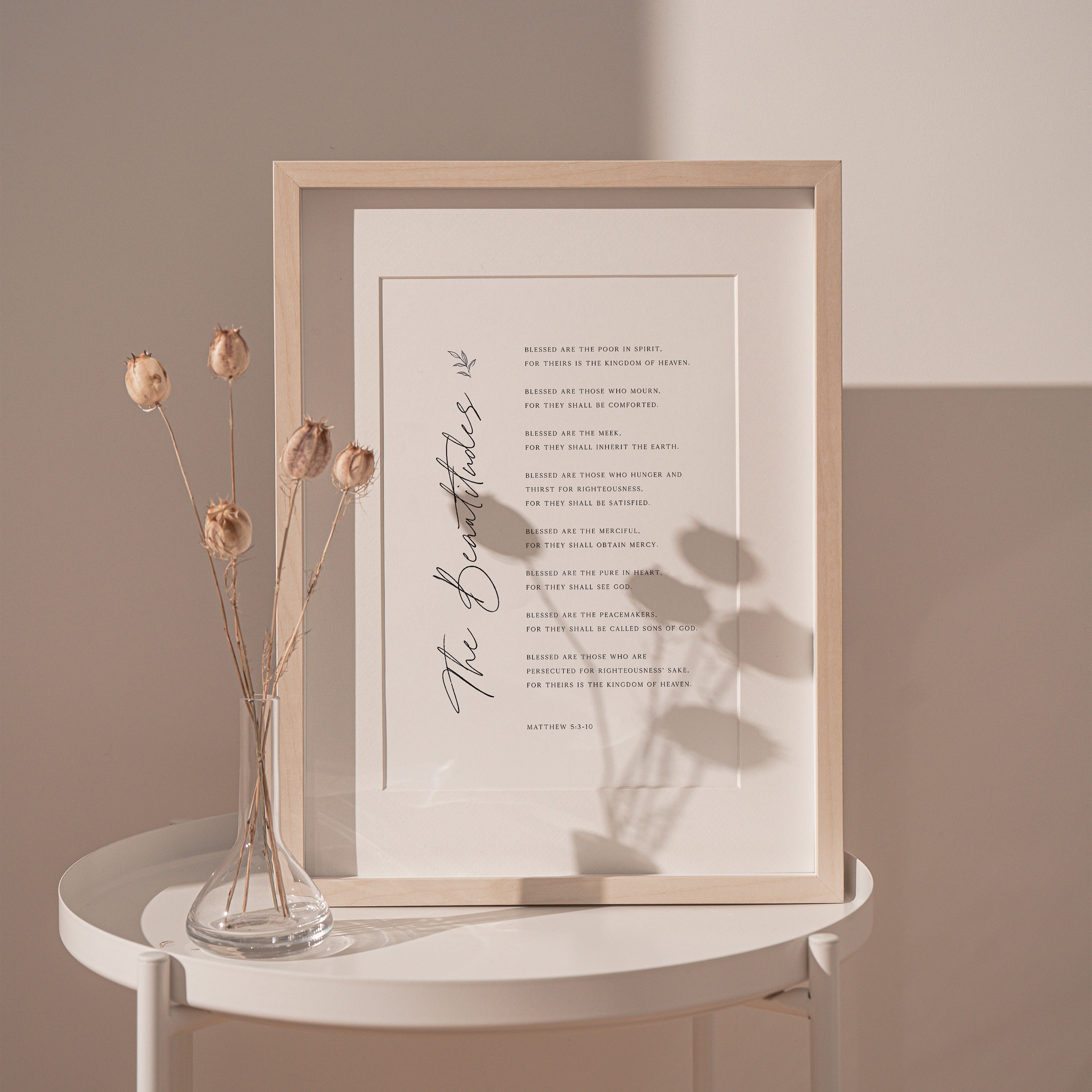 Beatitudes Wall Art | Minimalist Botanical Line Art | Modern Christian ...