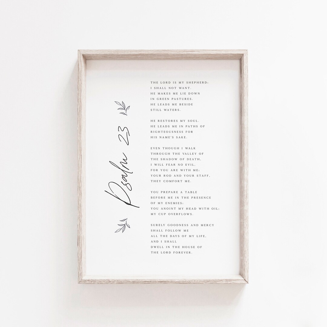 Psalm 23 Wall Art | Lord is My Shepherd | Christian Wall Decor ...