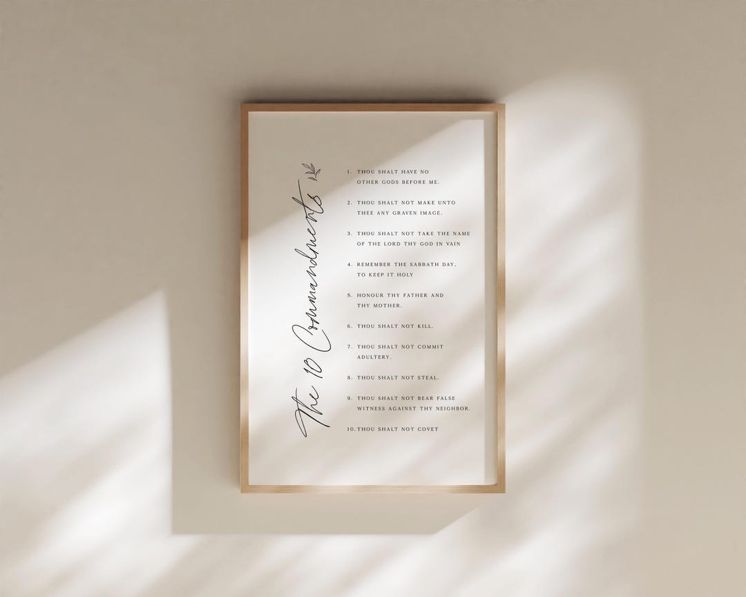 The 10 Commandments Bible Verse Wall Art | Printable Scripture | Church ...