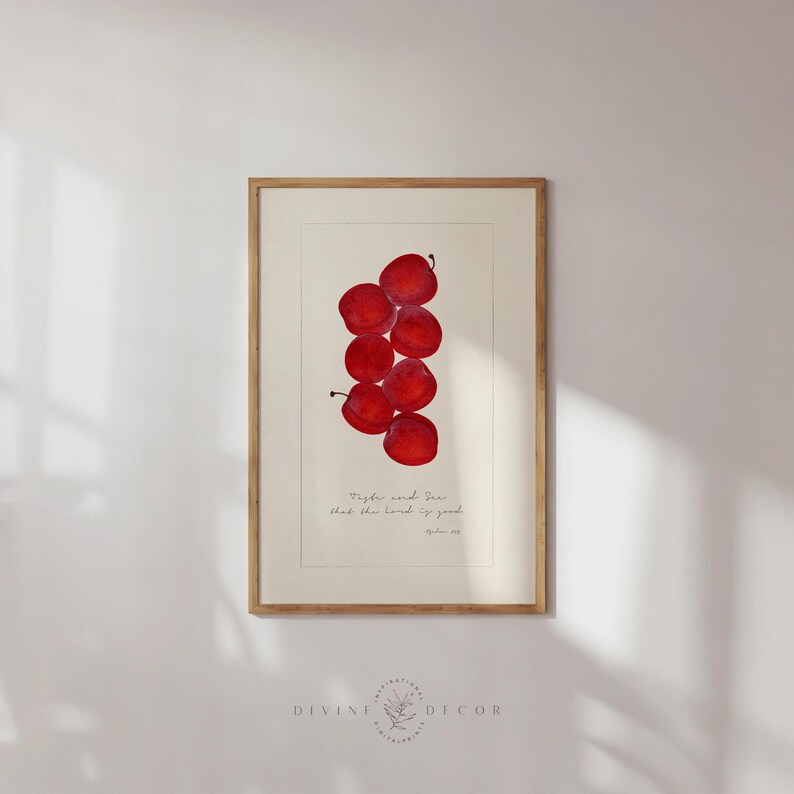 Psalm 34:8, Taste and See | Printable Christian Wall Art | Bible Verse ...