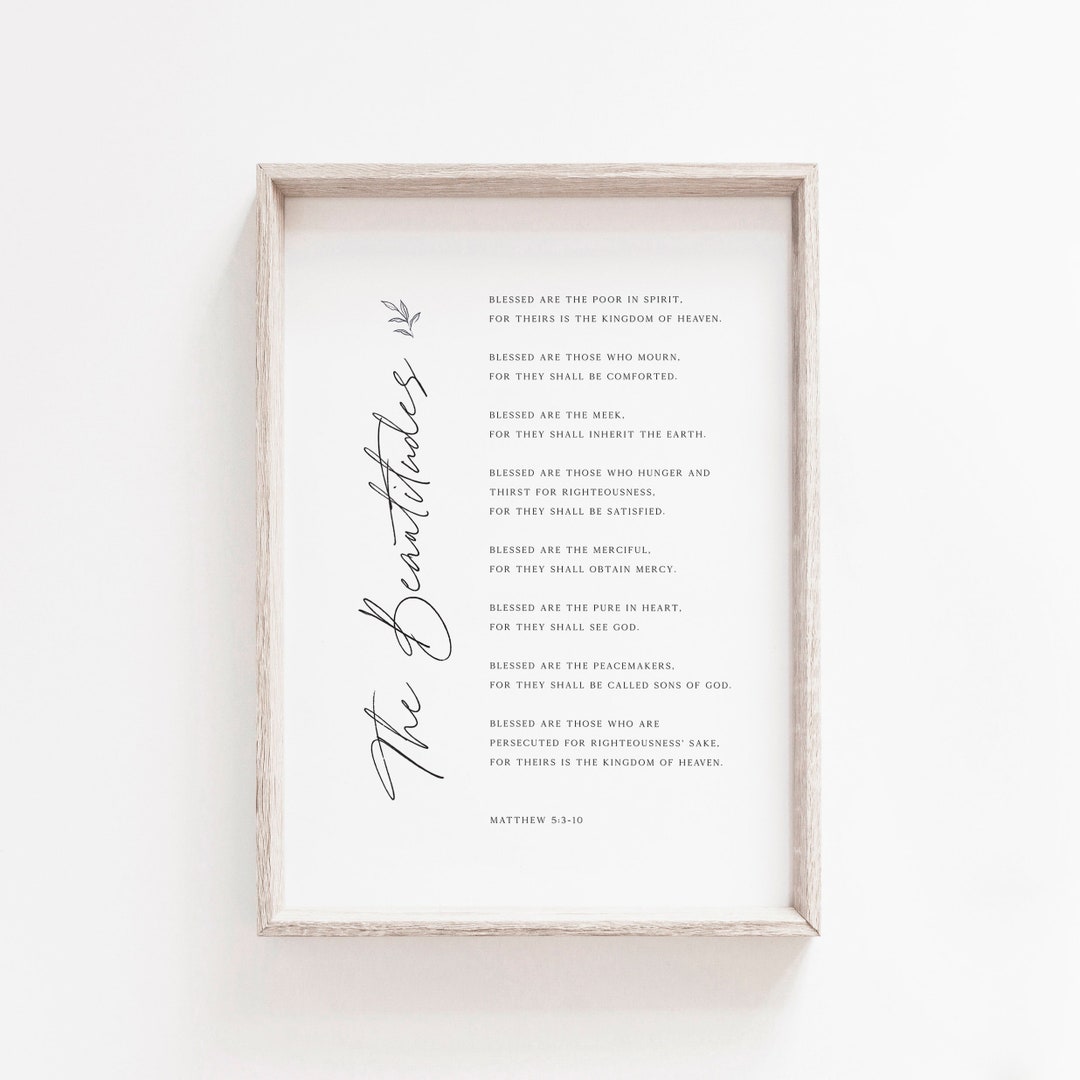 Beatitudes Wall Art | Minimalist Botanical Line Art | Modern Christian ...