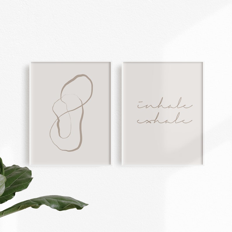 Inhale Exhale | Modern Printable Quotes | Neutral Line Art Print | Boho ...