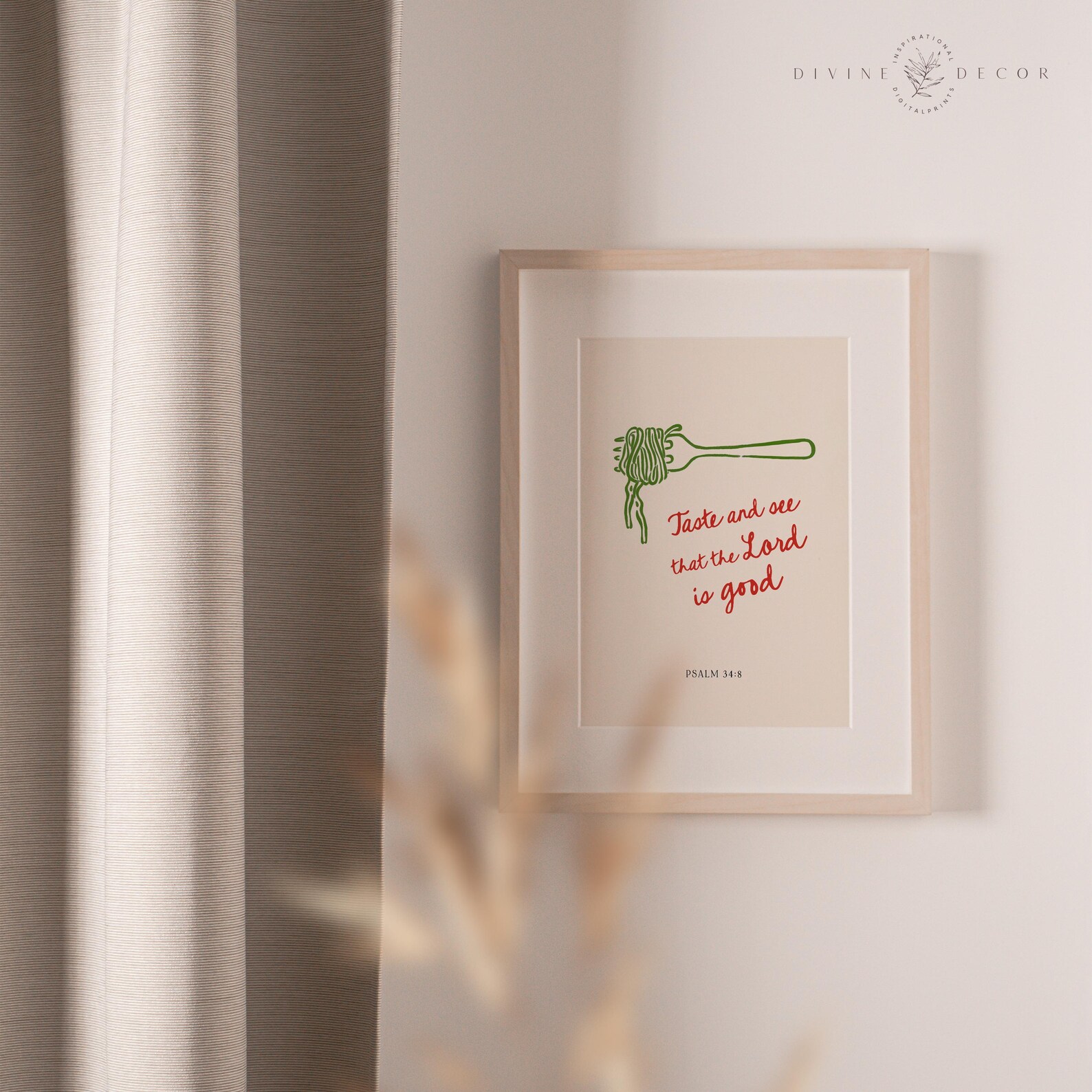 Psalm 34:8 Taste and See Wall Art, Modern Bible Verse Print, Aesthetic ...