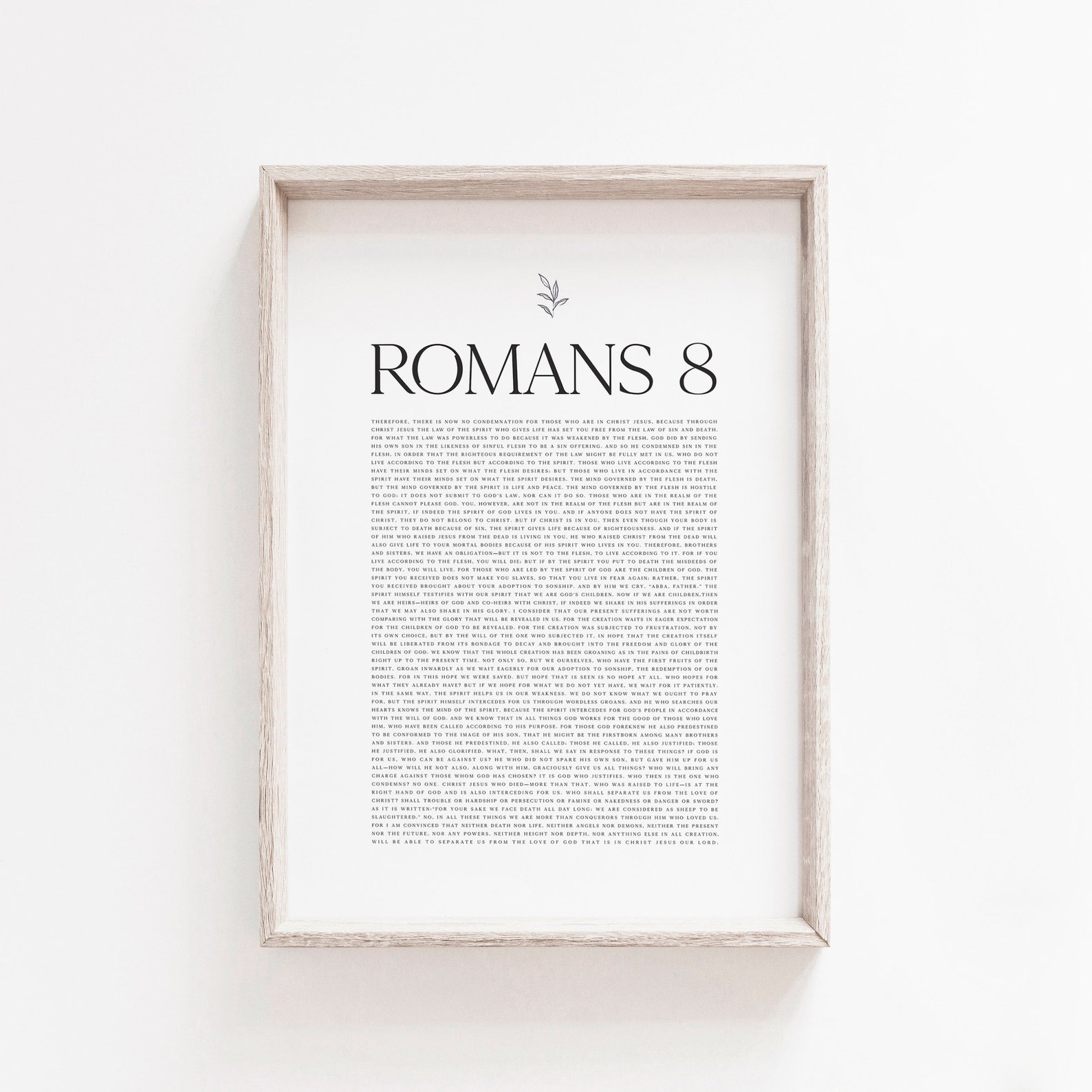 Romans 8 Wall Art the Whole Chapter Christian Wall Decor - Etsy