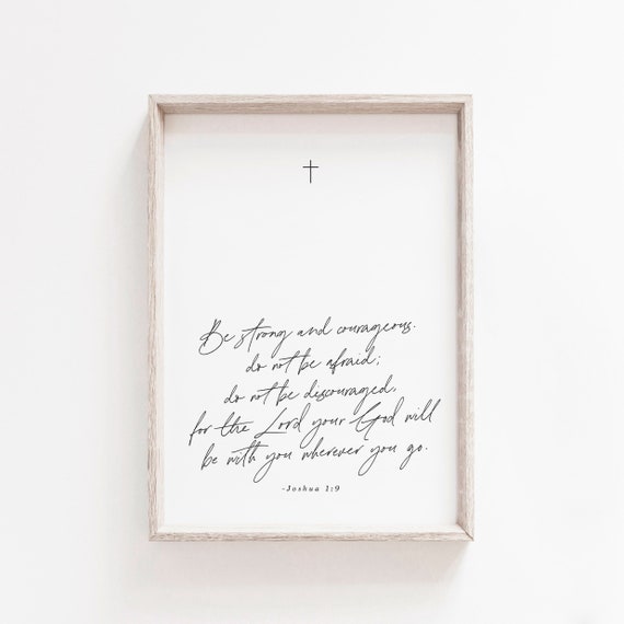 Joshua 1:9 Wall Art Modern Minimalist Christian Home Decor | Etsy