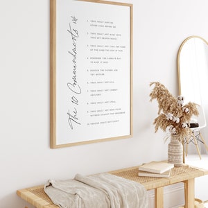 The 10 Commandments Bible Verse Wall Art | Printable Scripture | Church ...