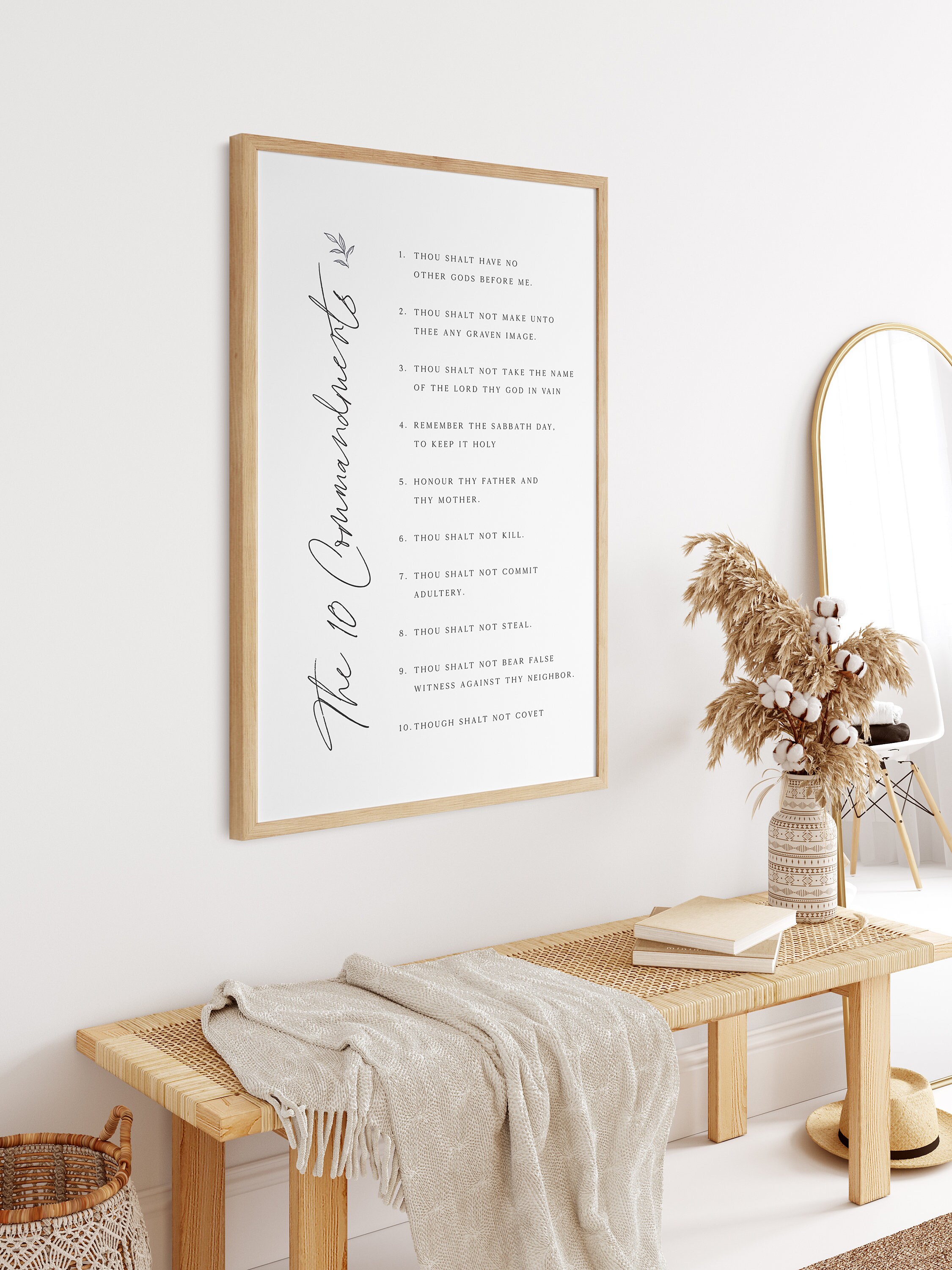The 10 Commandments Bible Verse Wall Art Printable Scripture | Etsy