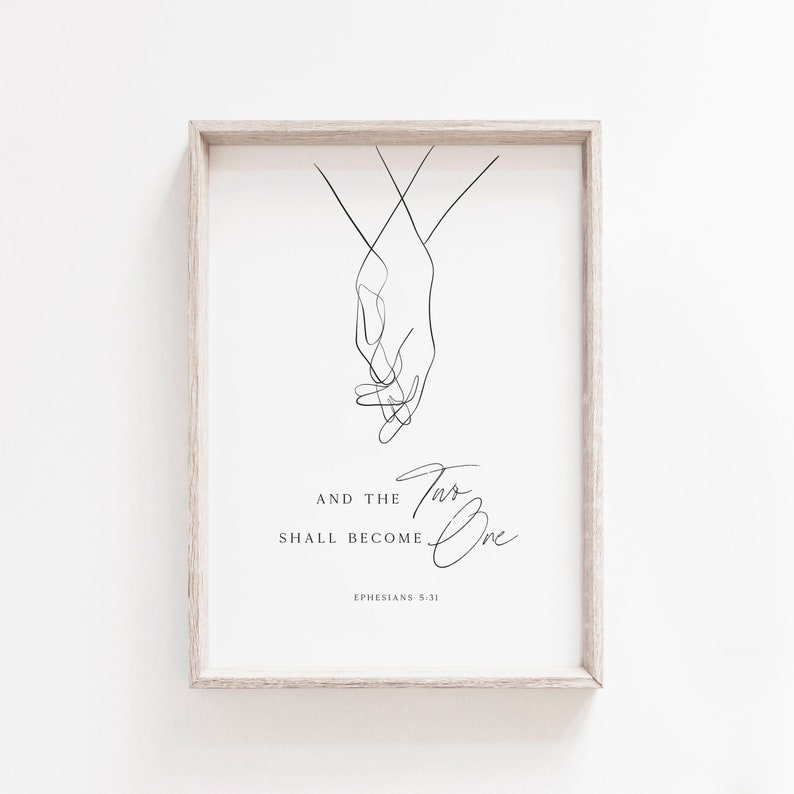 Ephesians 5:31 Wall Art | Two Shall Become One | Christian Wedding Gift ...