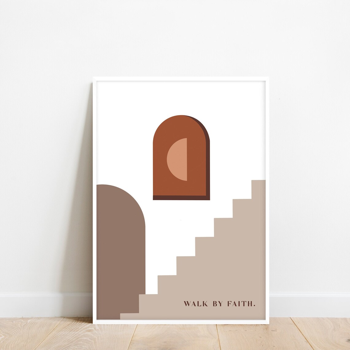 Walk By Faith Christian Wall Art Boho Abstract Geometry | Etsy