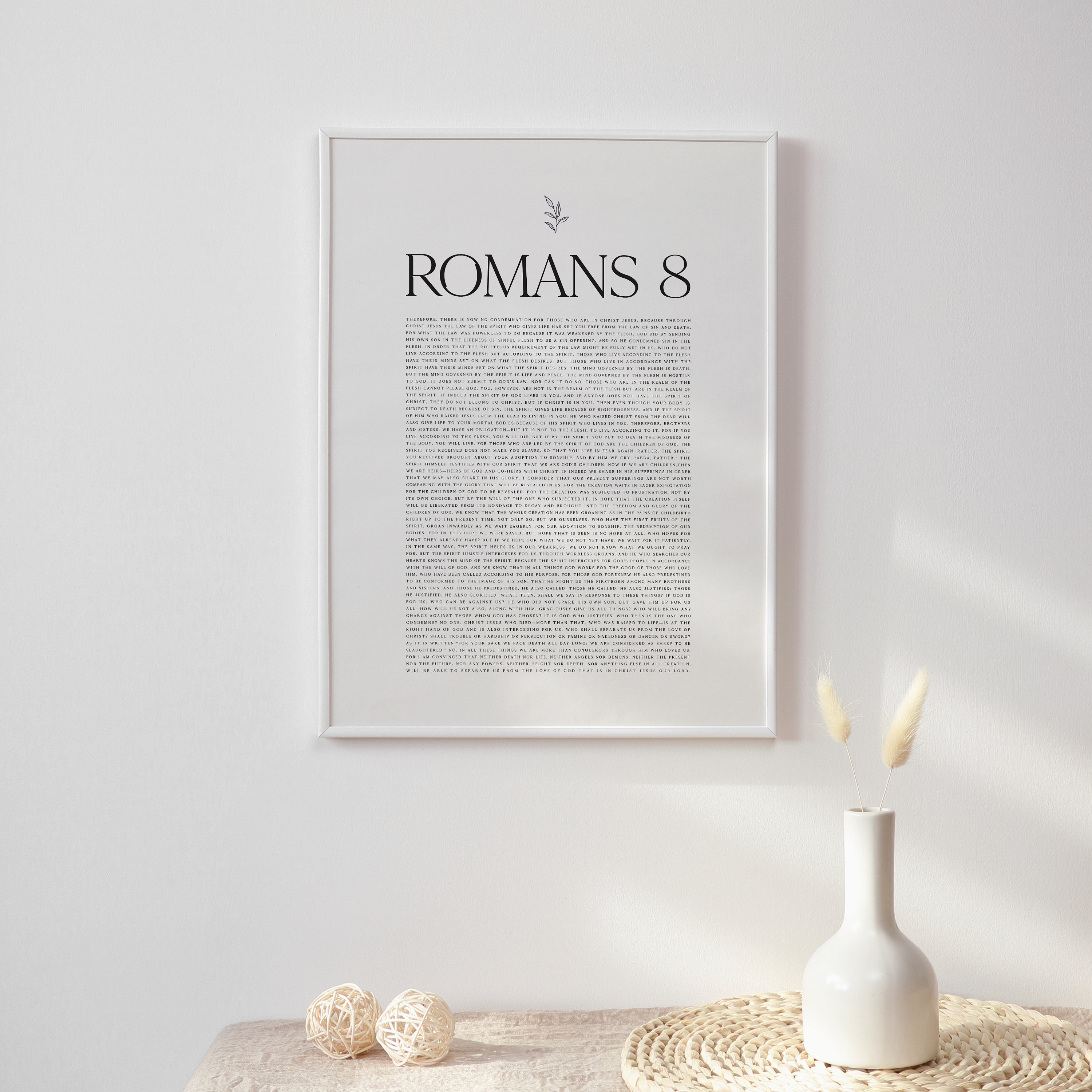 Romans 8 Wall Art the Whole Chapter Christian Wall Decor - Etsy