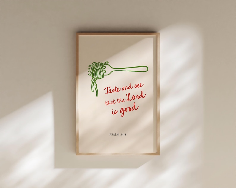 Psalm 34:8 Taste and See Wall Art, Modern Bible Verse Print, Aesthetic ...