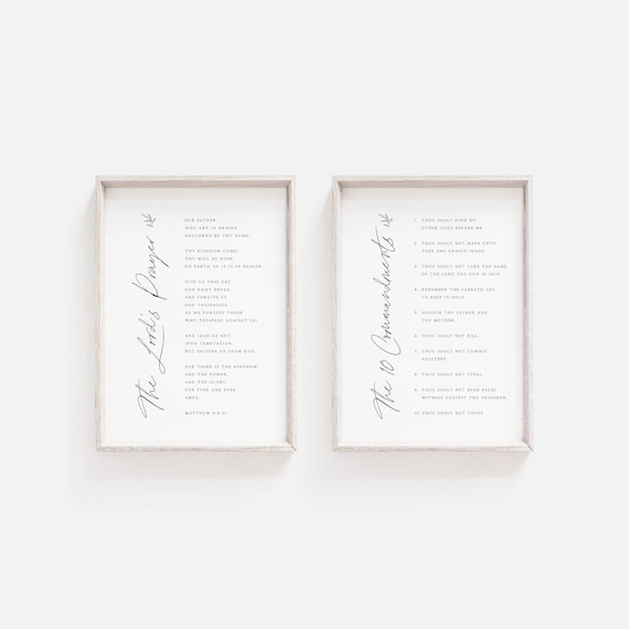 The Lord's Prayer & the 10 Commandments Set of 2 - Etsy
