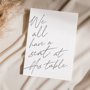We All Have a Seat at His Table Kitchen Wall Decor Christian Wall Art ...