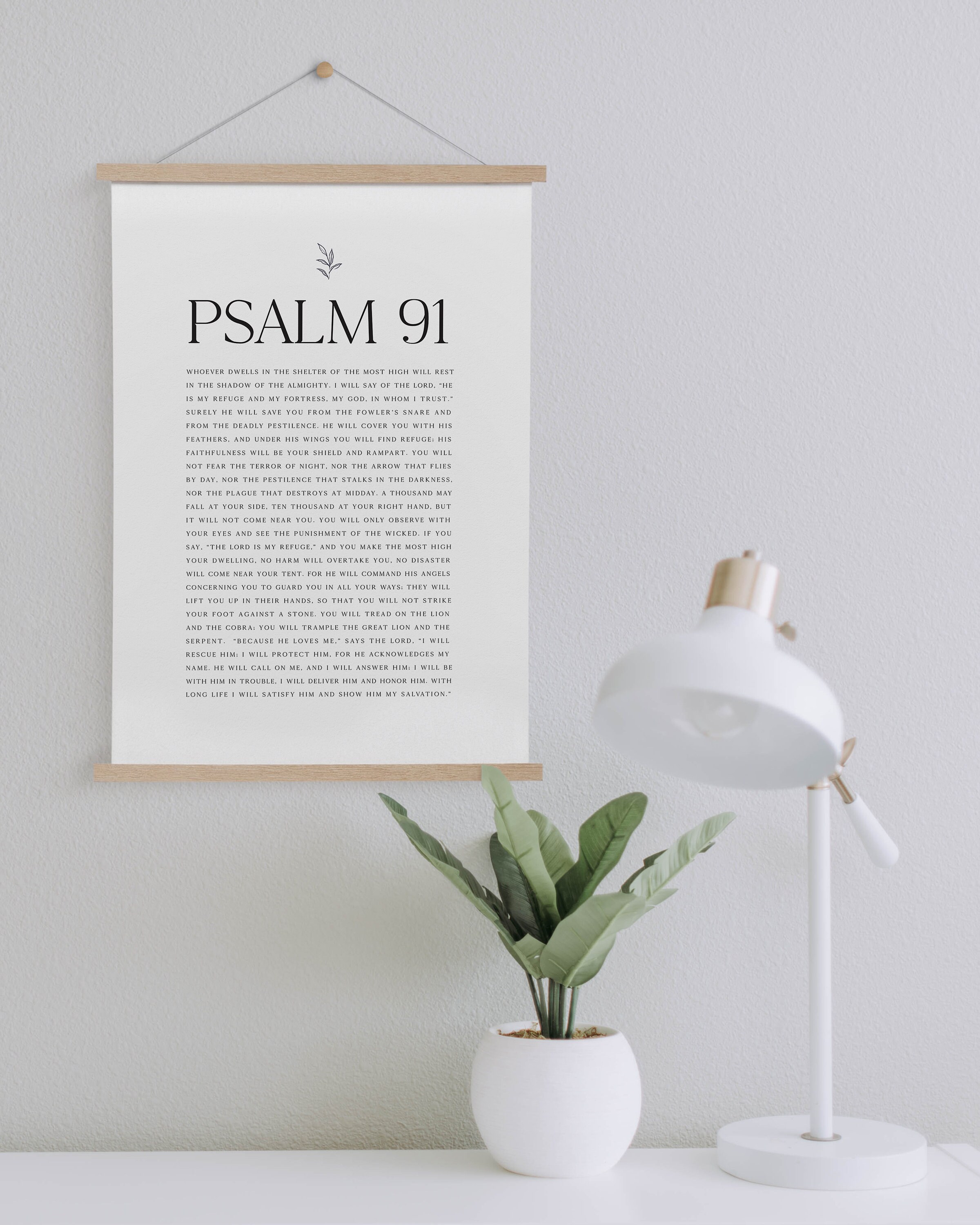 Psalm 91 Christian Wall Art: Minimalist Bible Verse (digital Download ...