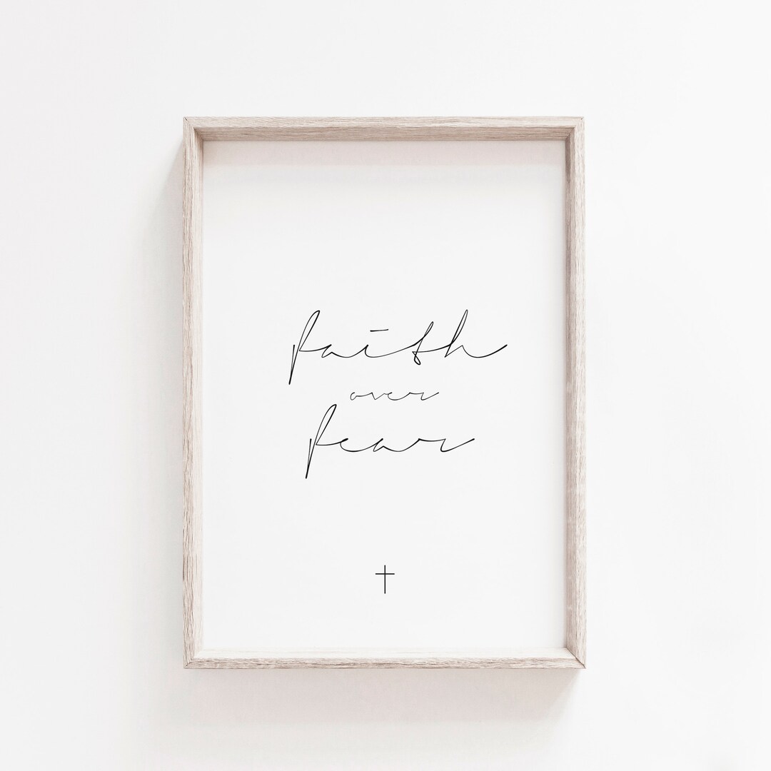 Faith Over Fear Wall Art | Printable Scripture Black and White ...