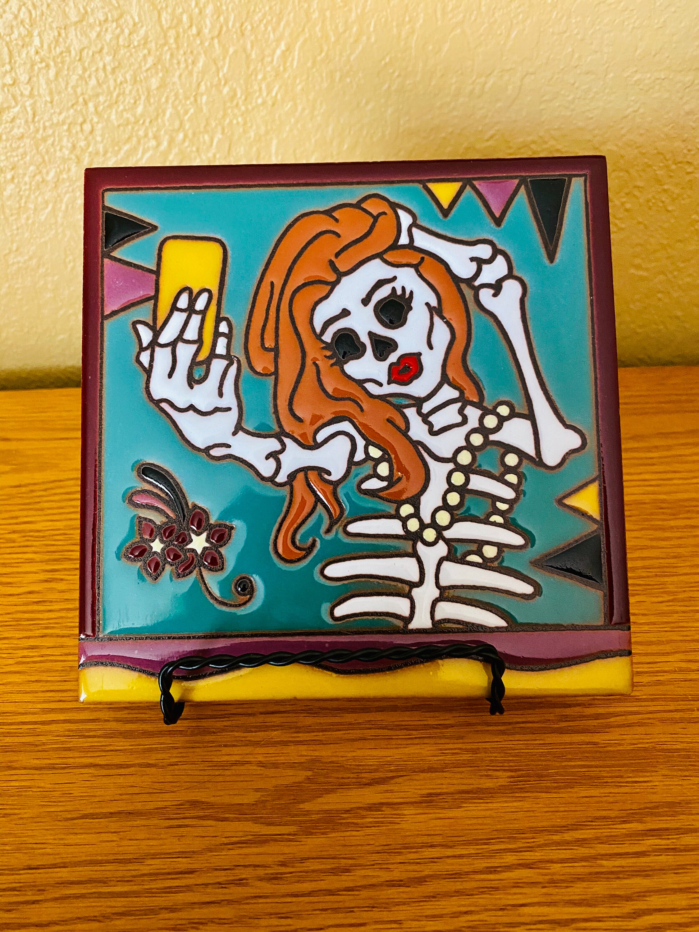 Talavera/ceramic Day of Dead Skull Tiles - Etsy