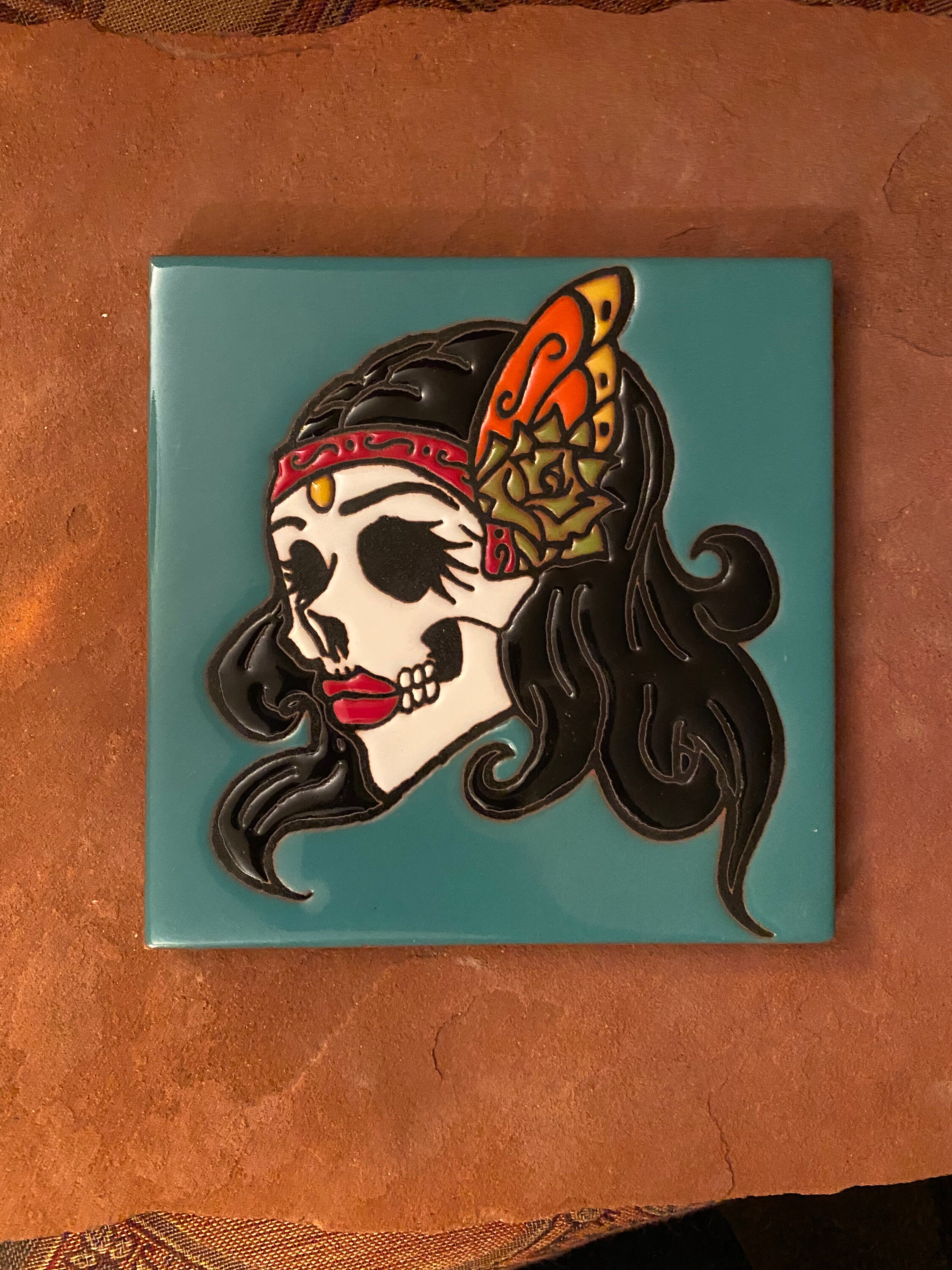 Talavera/ceramic Day of Dead Skull Tiles - Etsy