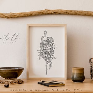 Floral Snake | Snake Svg | Printable | Flower Snake Clipart | Eps | Pdf ...