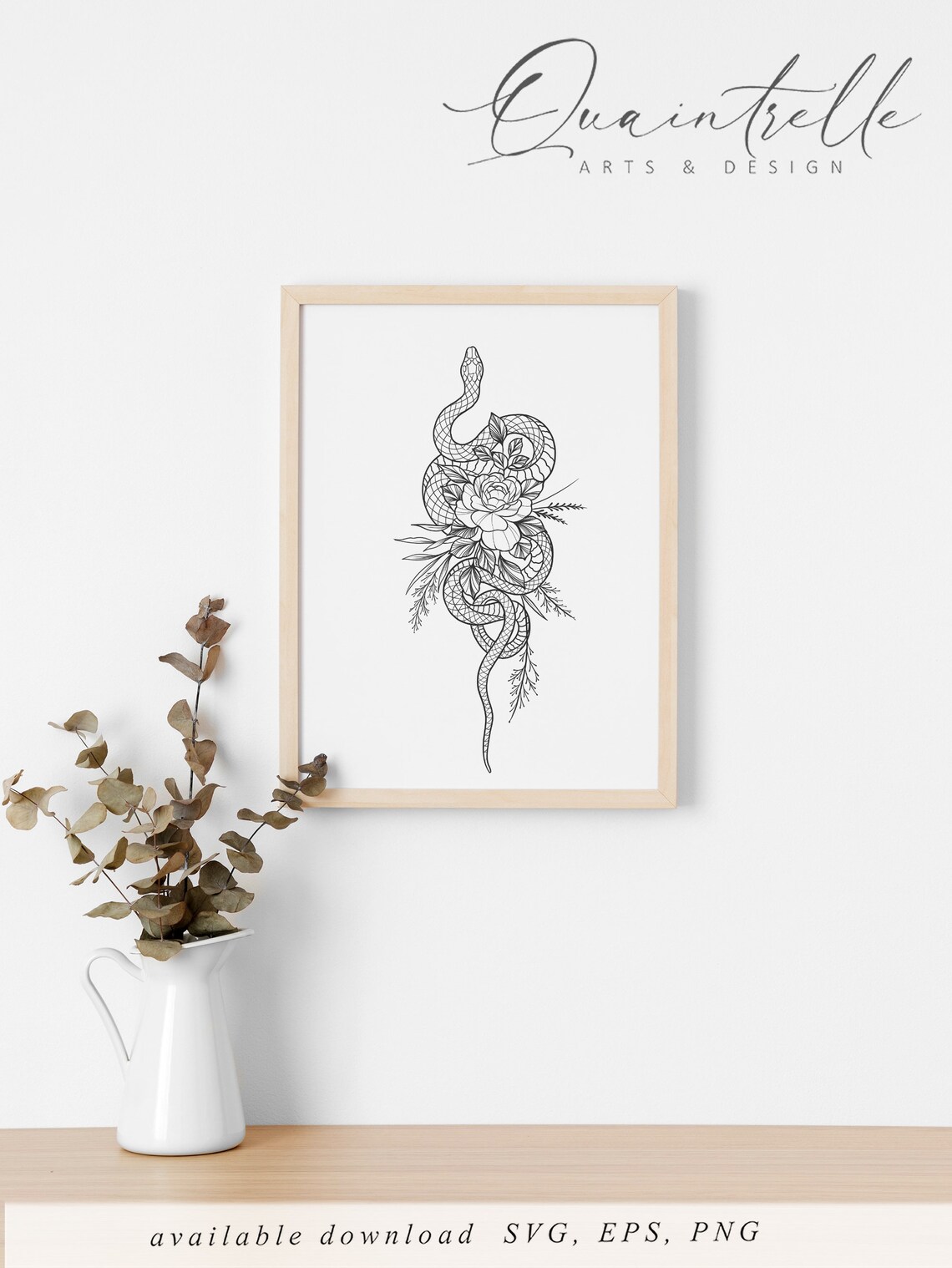 Floral Snake Snake Svg Printable Flower Snake Clipart Eps Pdf - Etsy ...