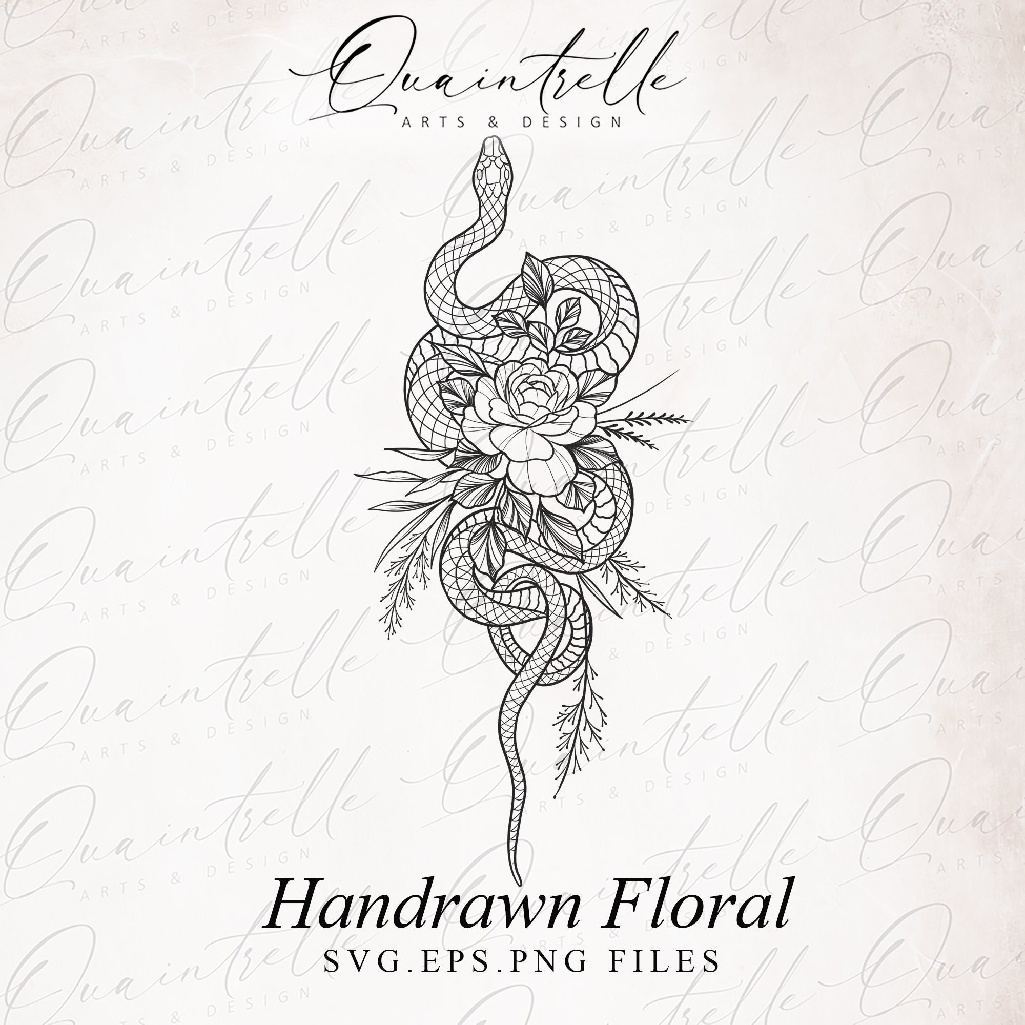 Floral Snake | Snake Svg | Printable | Flower Snake Clipart | Eps | Pdf ...