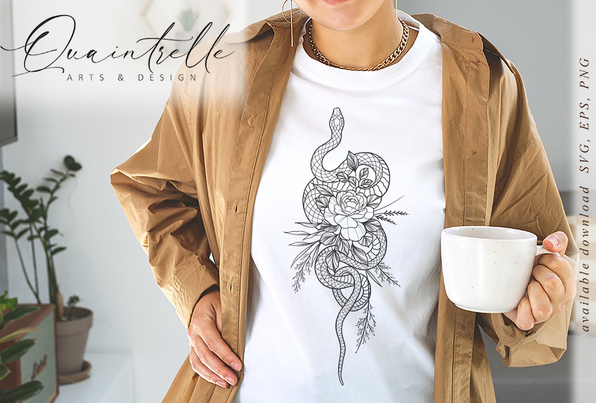 Floral Snake | Snake Svg | Printable | Flower Snake Clipart | Eps | Pdf ...