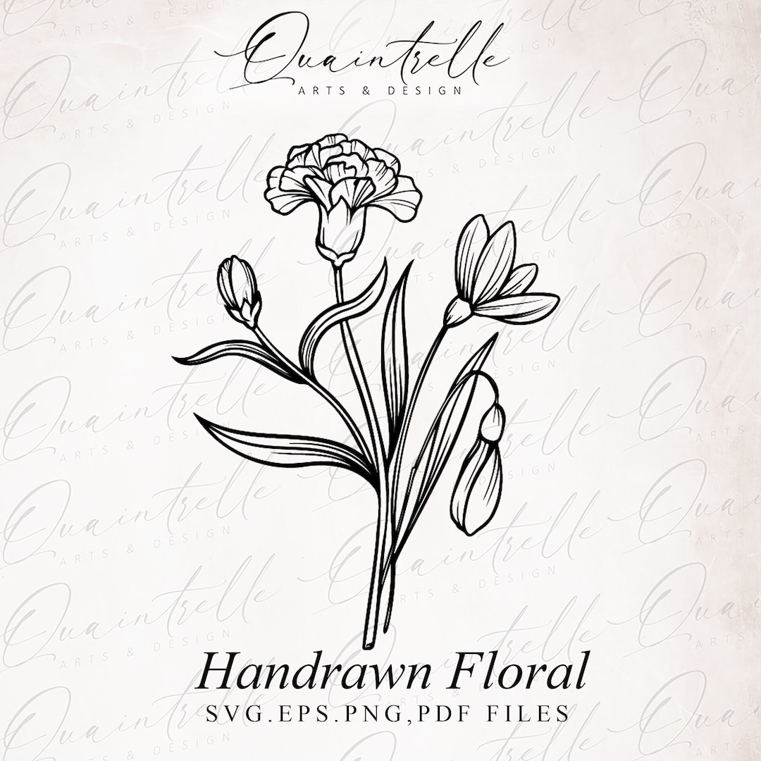 Birth Flowers | January Birth Month Flowers | Botanical Vector Art ...