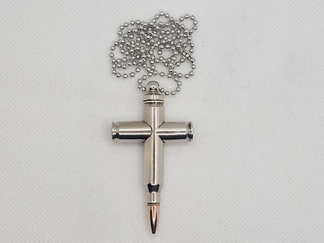 Bullet Cross Necklace Nickel Plated - Etsy