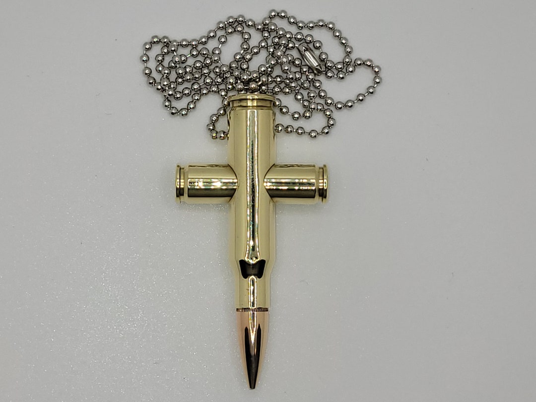 308 / 7.62 X 51 Bullet Cross Necklace, Rearview Mirror Pendant ...