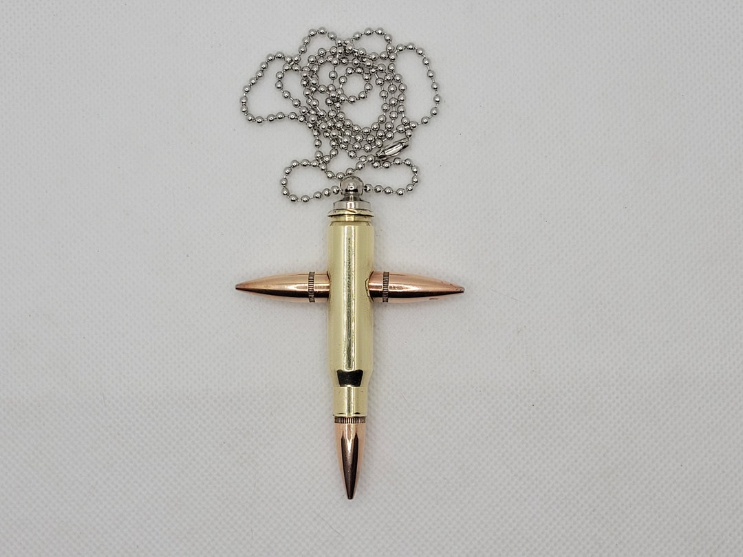 30 Caliber Bullet Cross Necklace /pendant - Etsy
