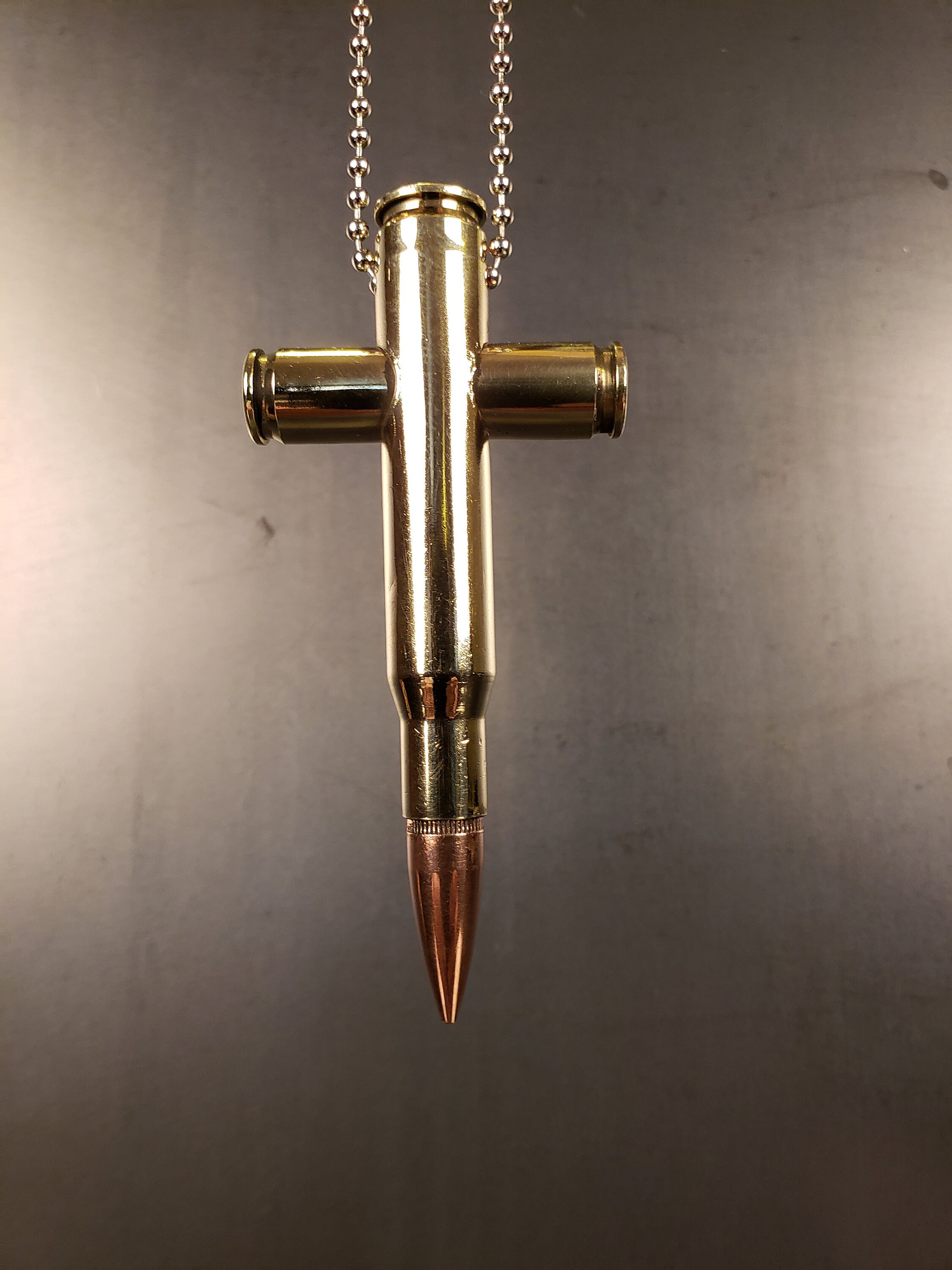 Bullet Cross Necklace/rear View Mirror Pendant/ Key Chain/zipper Pull ...