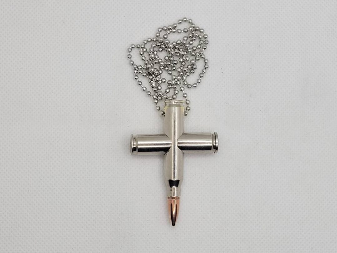 Bullet Cross Necklace Nickel Plated - Etsy