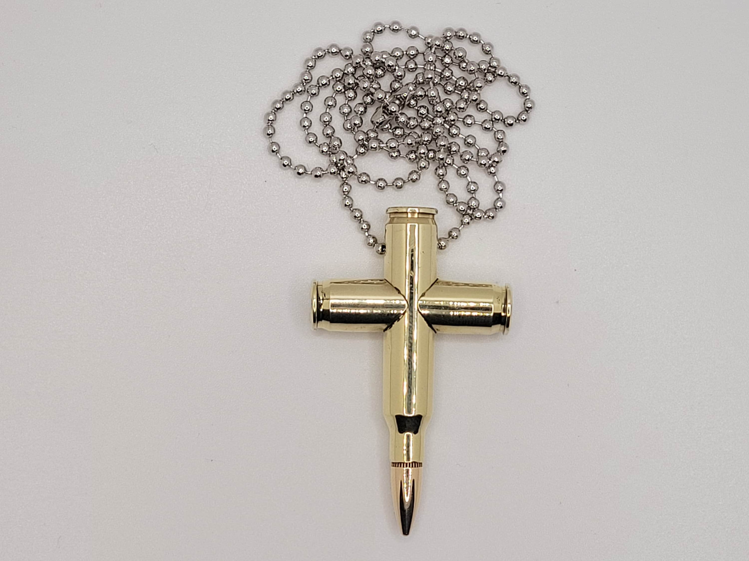 AR15 .223 / 5.56 Bullet Cross Necklace, Rear View Mirror Pendant - Etsy.de