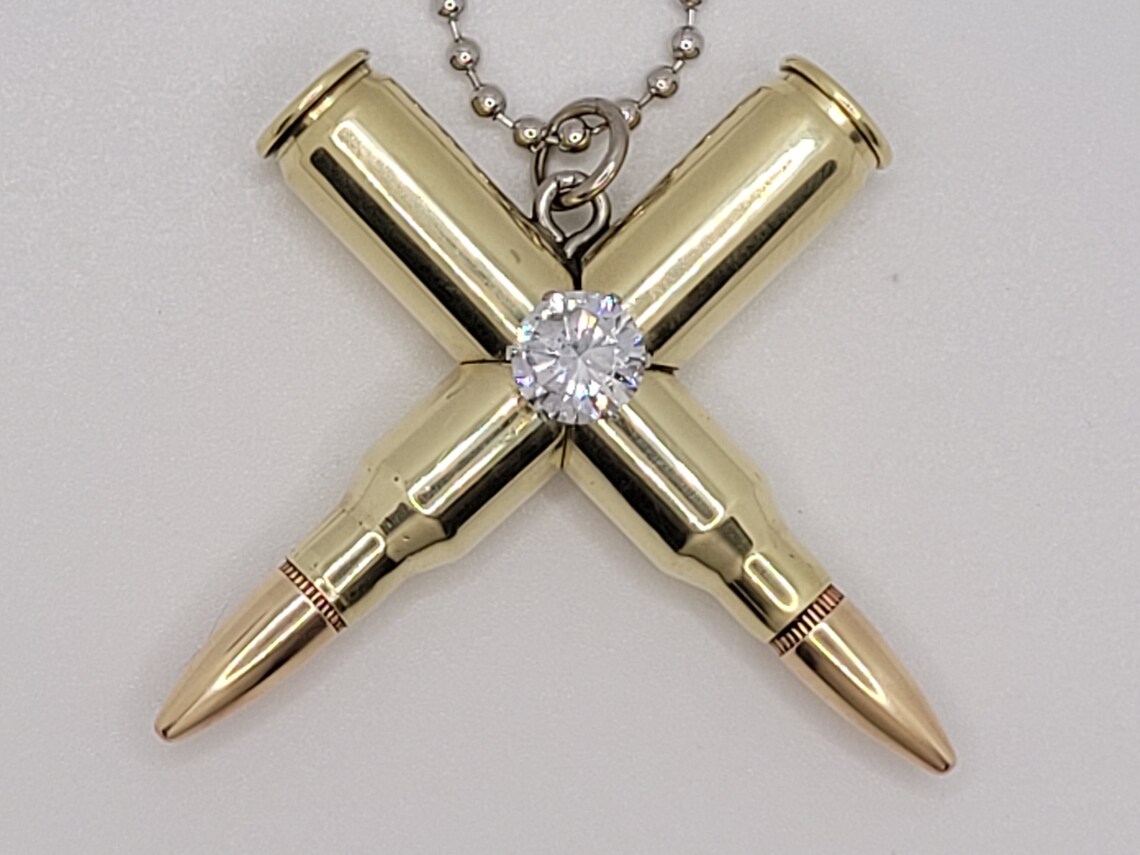 AR15 Bullet Cross 223 / 556 Bullet X Cross With Diamond CZ - Etsy