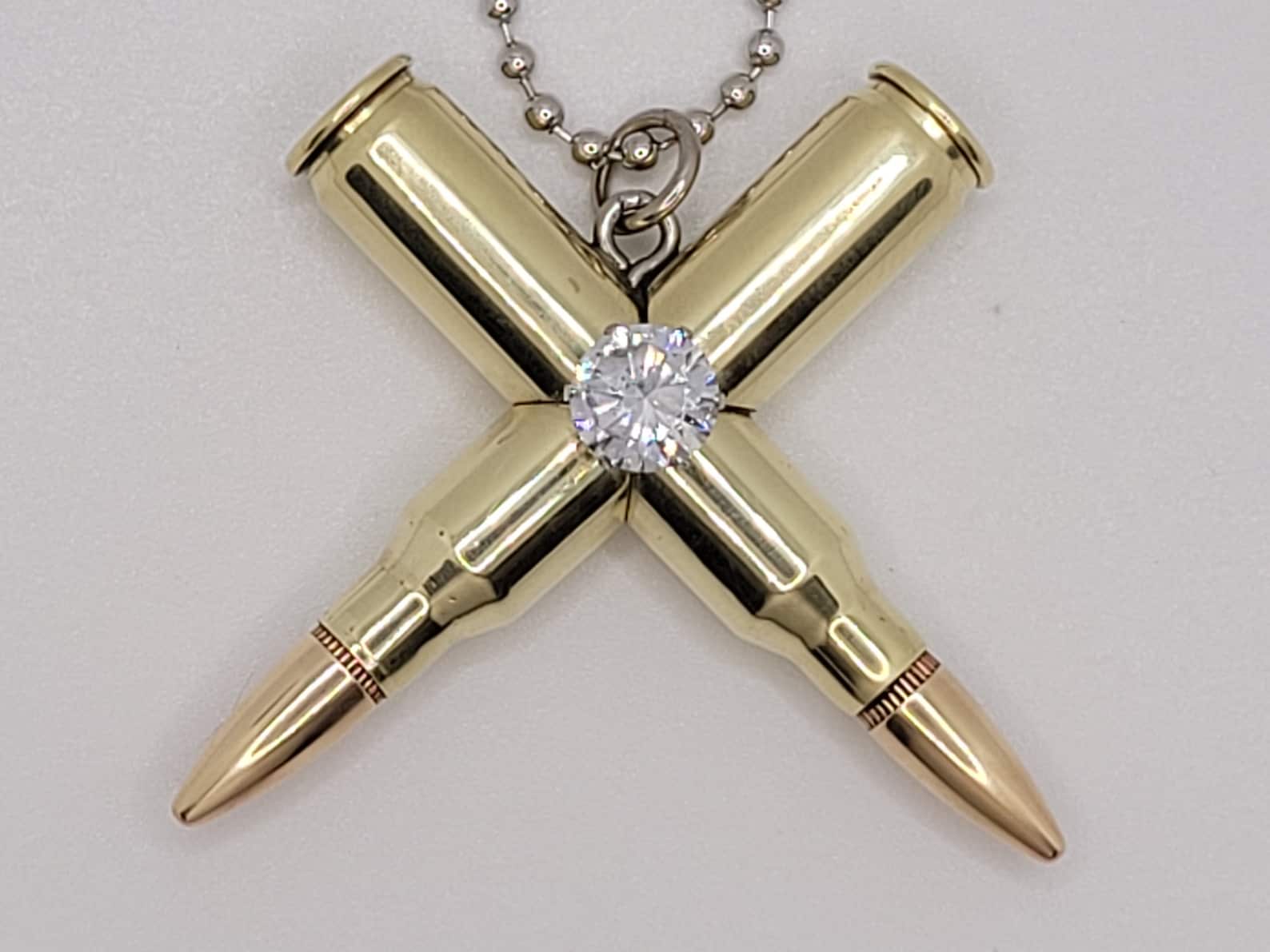 AR15 Bullet Cross 223 / 556 Bullet X Cross With Diamond CZ - Etsy