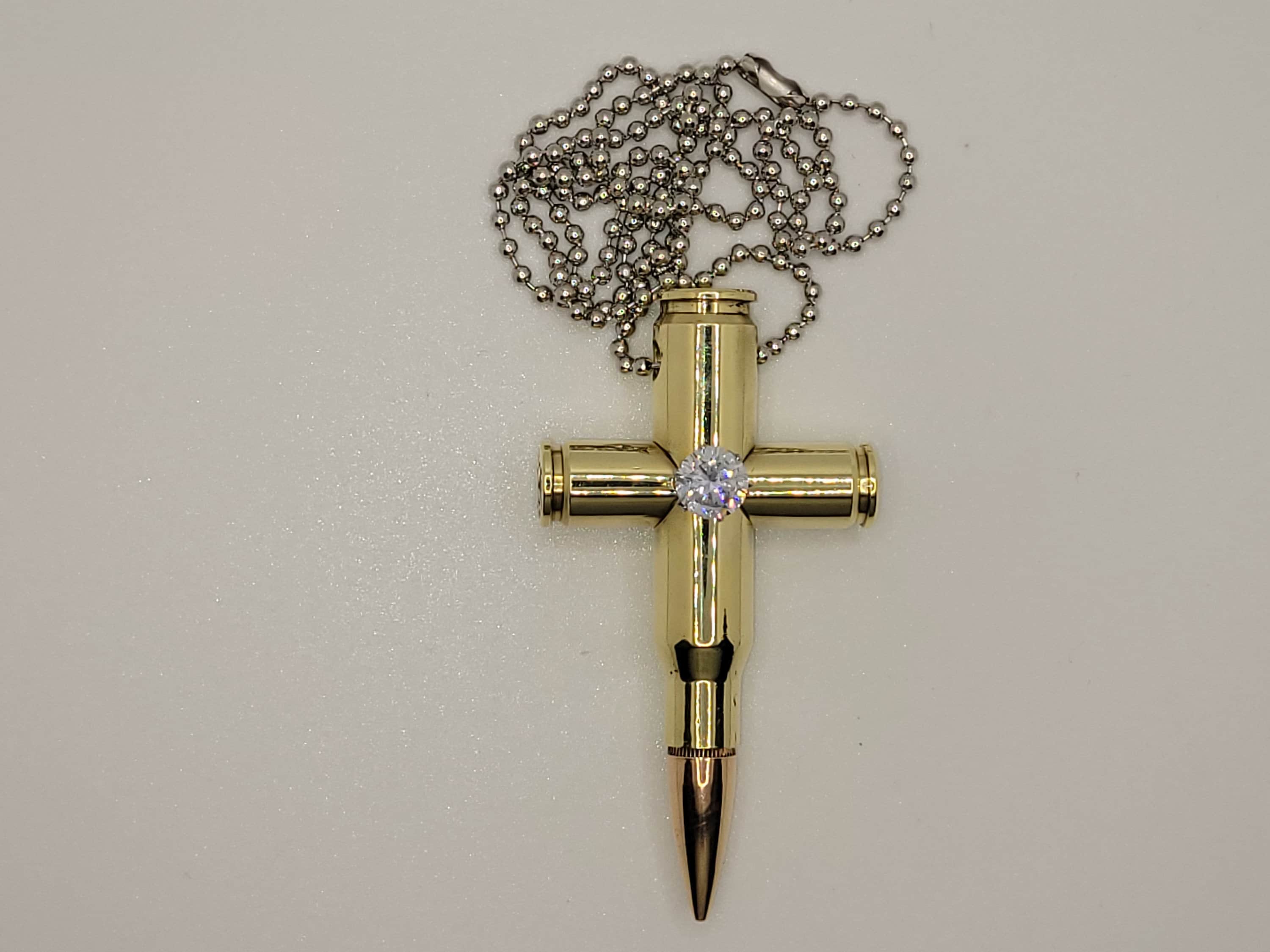 Diamond CZ Bullet Cross - Etsy