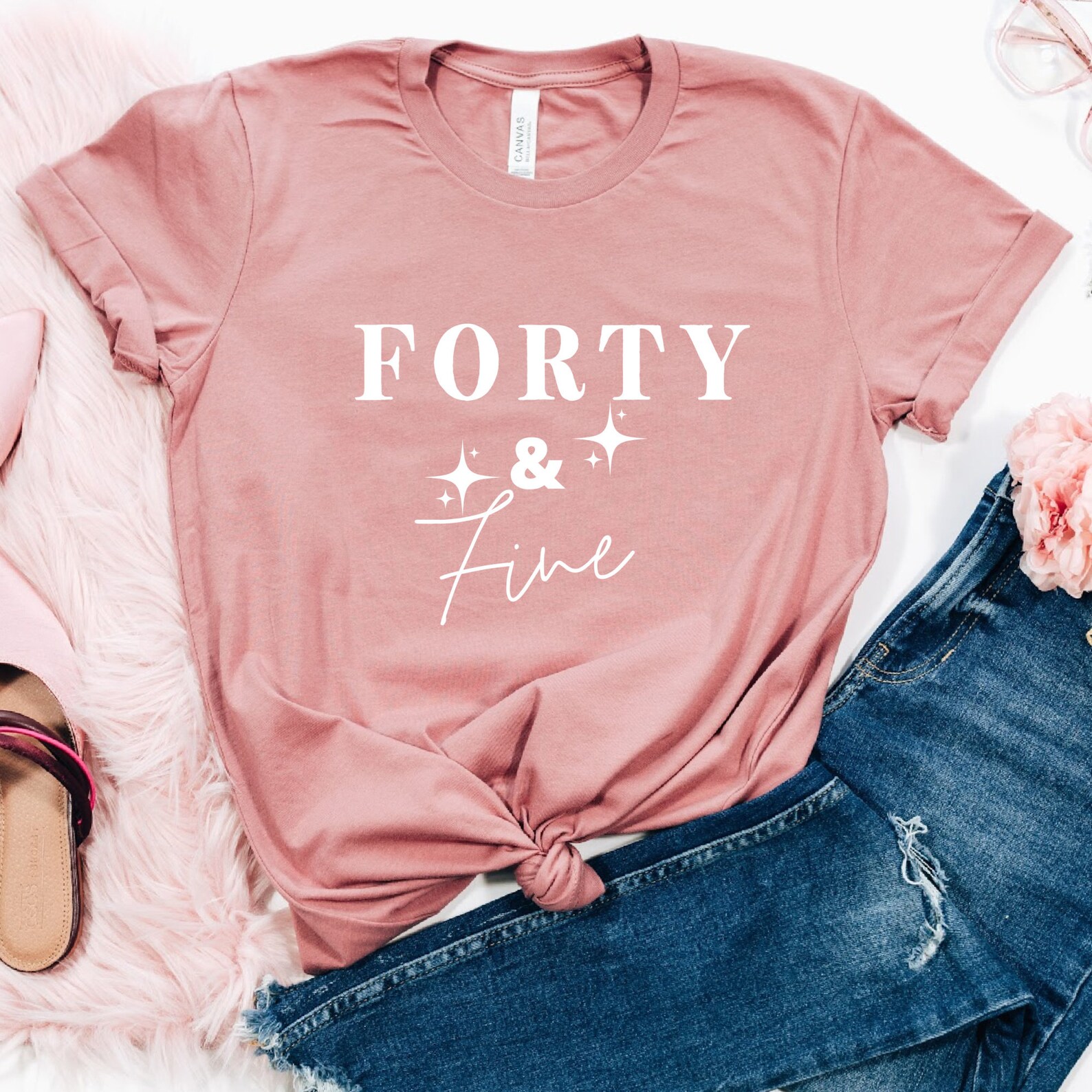 Forty and Fine Shirt for 40th Birthday Gift 40 and fine | Etsy