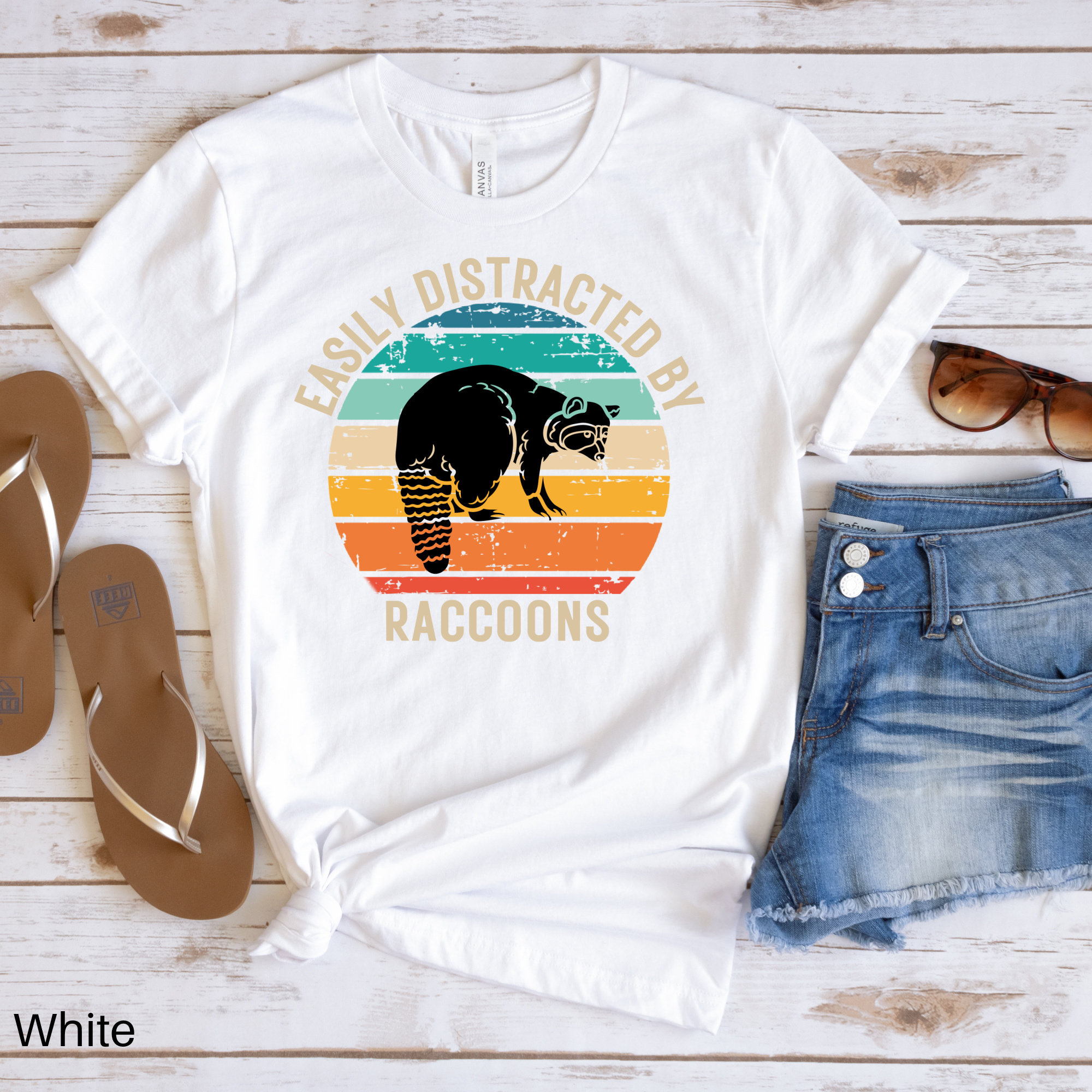 Raccoon Shirt, Raccoon Lover T shirt, Colorful Retro Raccoon Tee ...