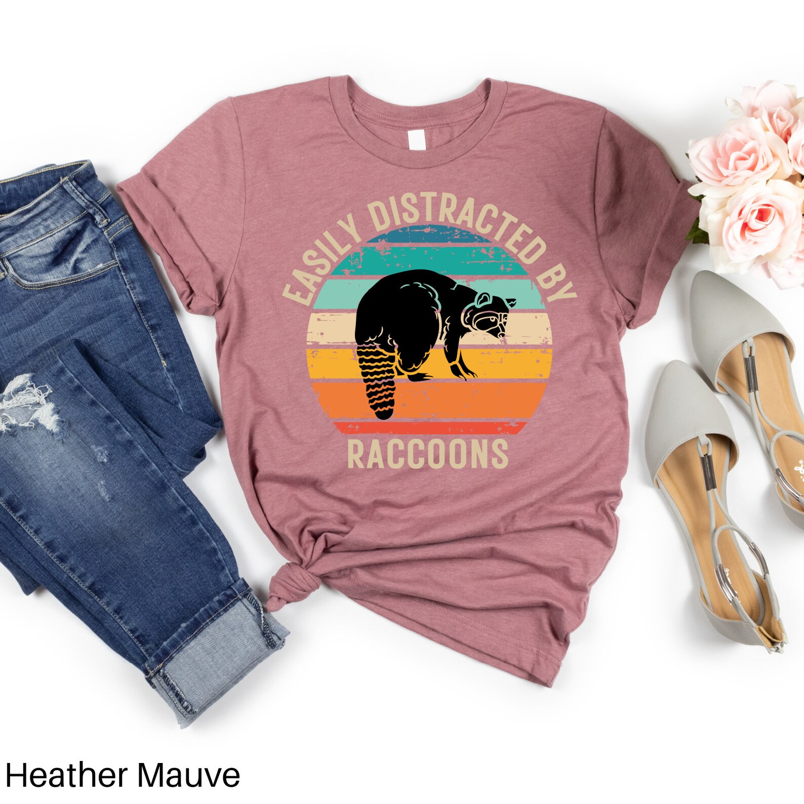 Raccoon Shirt Raccoon Lover T Shirt Colorful Retro Raccoon - Etsy