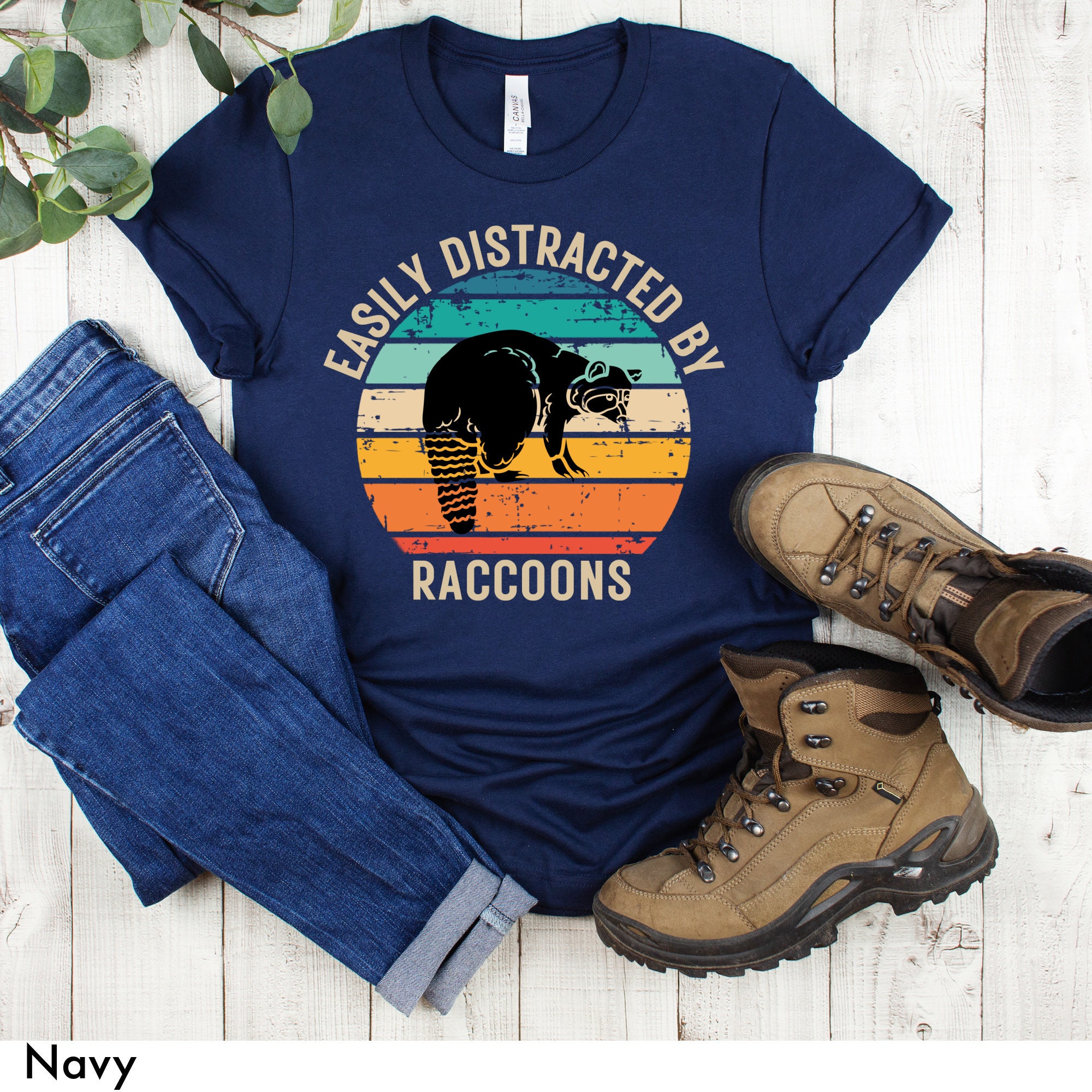 Raccoon Shirt, Raccoon Lover T shirt, Colorful Retro Raccoon Tee ...