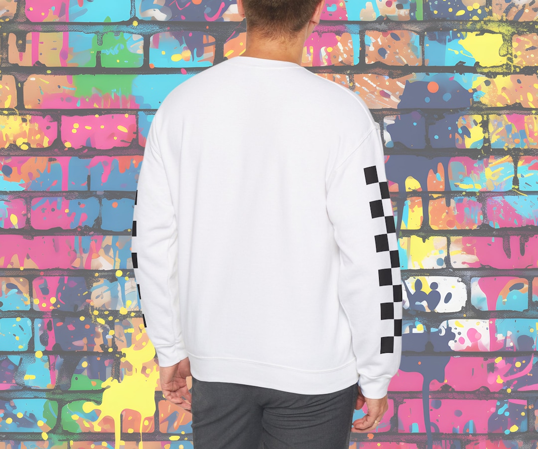 Plaid Retro 80's Checkered Pattern Sweatshirt Checkerboard Checker ...