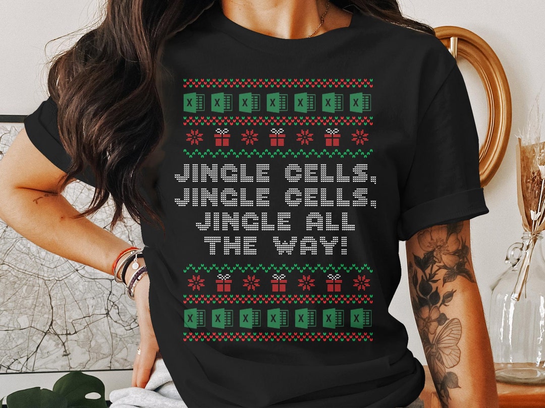 Excel Ugly Christmas Sweater T Shirt Funny Spreadsheet Shirt Xmas