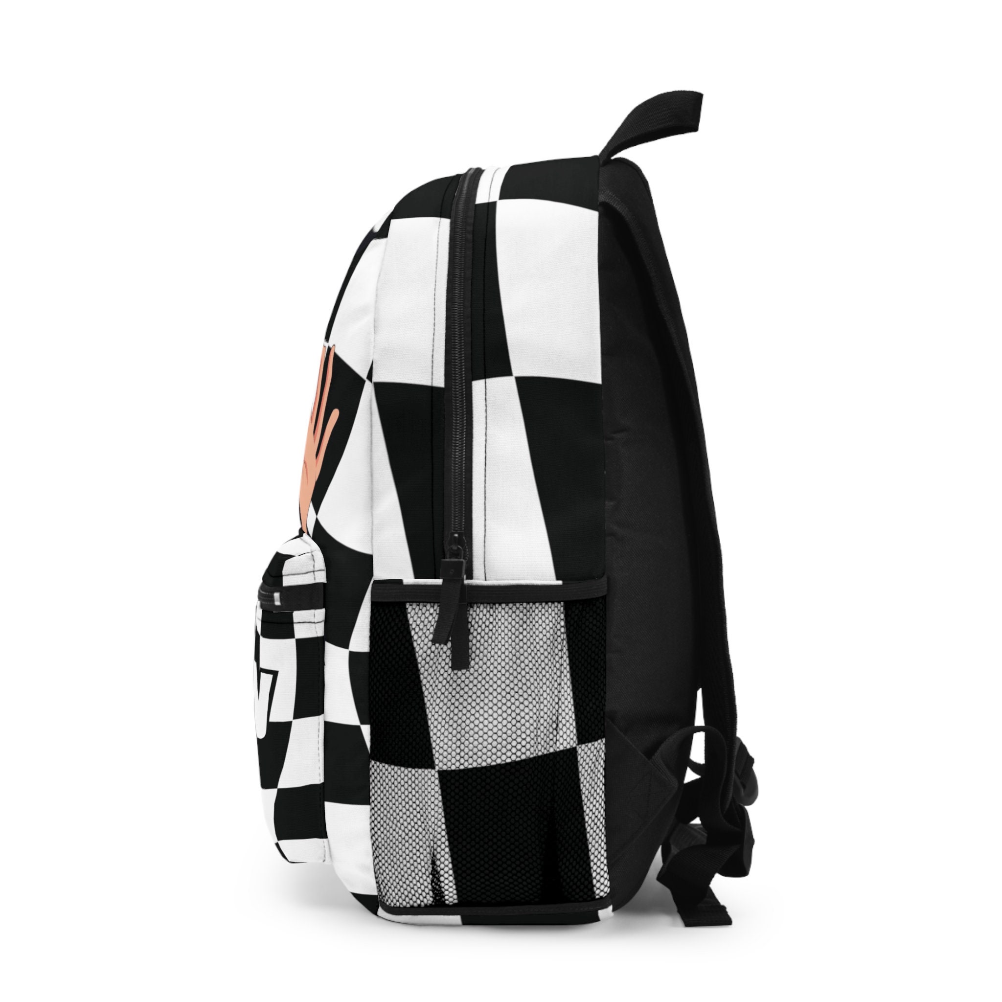 Custom Checkered Anime Laptop Backpack, Anime Boy Bag, Knapsack School ...