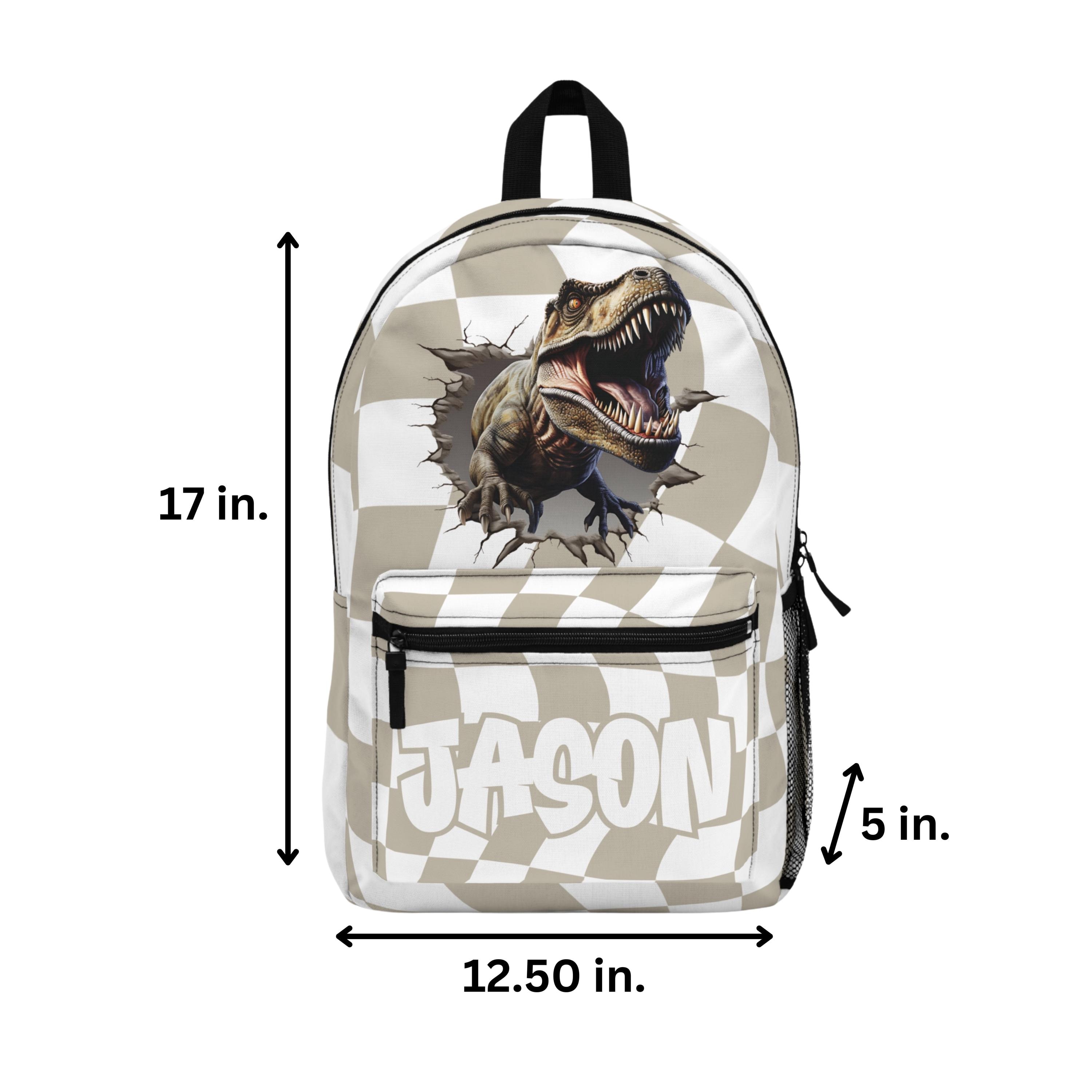 Personalized T-rex Dinosaur Laptop Backpack, Matching Lunch Bag ...