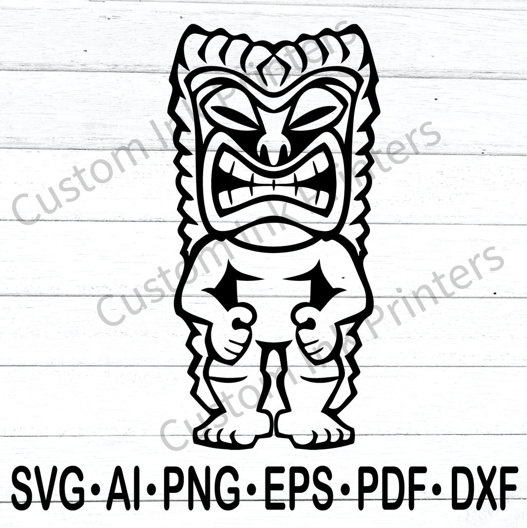 Polynesian Tribal Tiki Outline SVG, Png, Eps, Ai, Pdf Digital Download ...