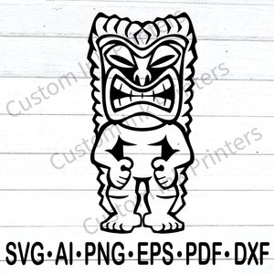 Polynesian Tribal Tiki Outline SVG, Png, Eps, Ai, Pdf Digital Download ...