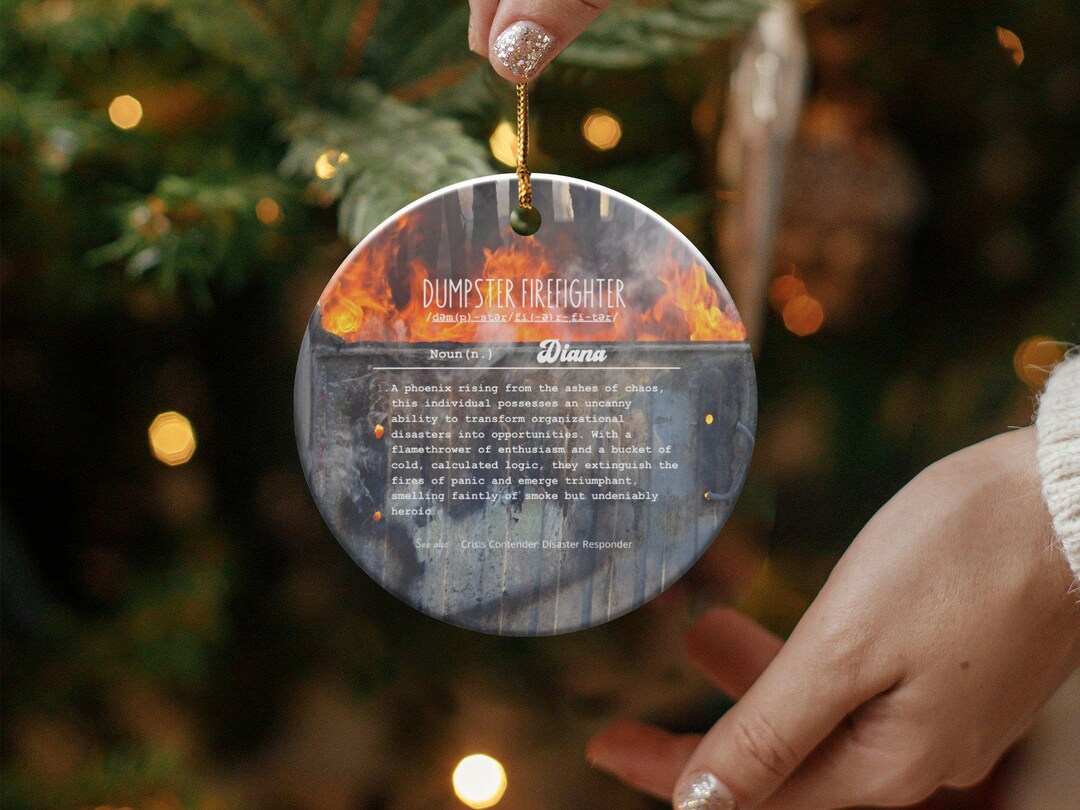 Personalized Dumpster Firefighter Definition Ornament, Unique Gift for ...