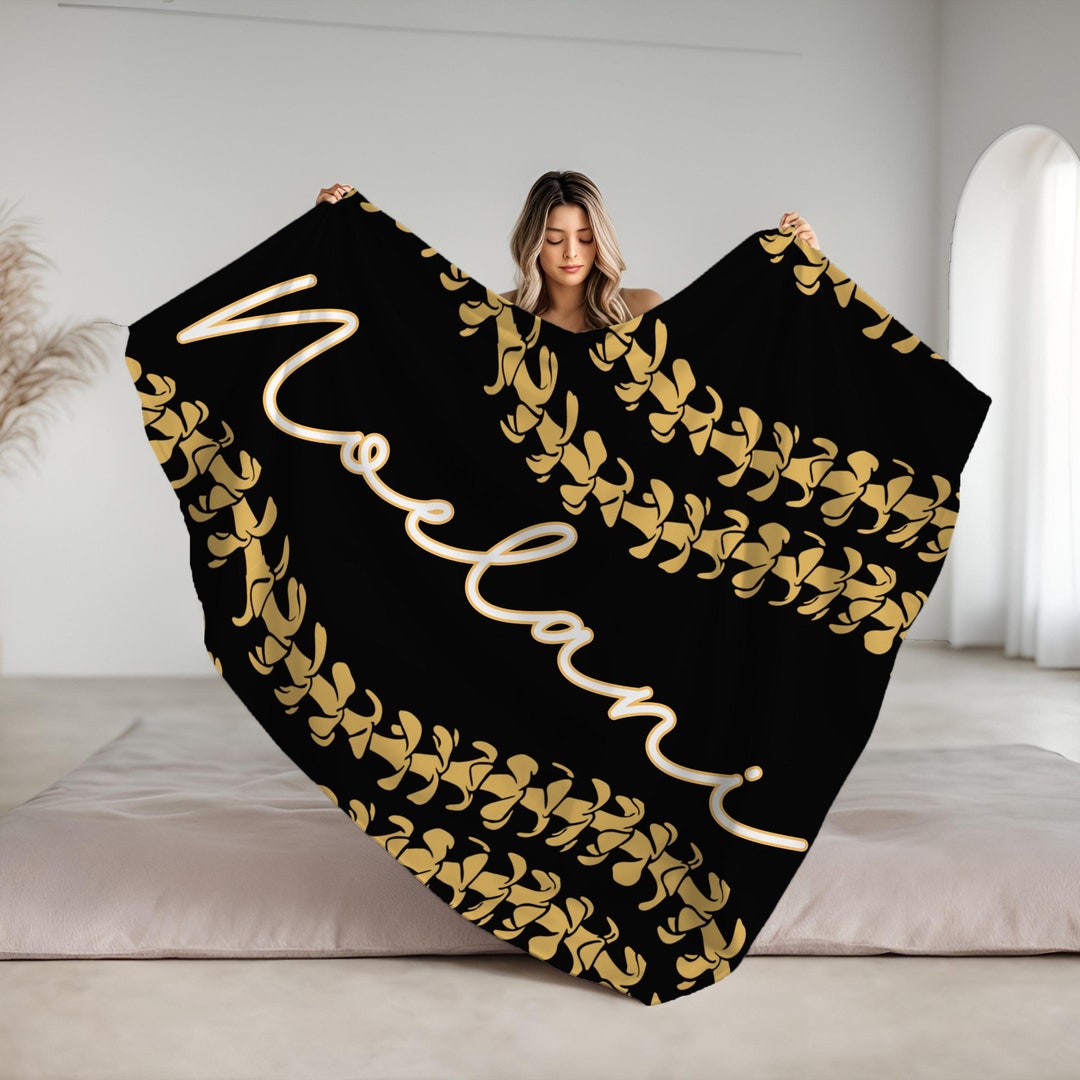 Personalized Hawaiian Puakenikeni Flower Minky Blanket, Tropical ...