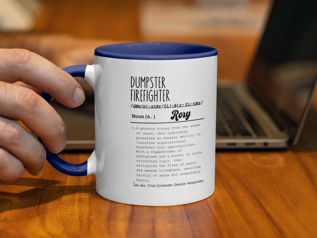 Funny Dumpster Firefighter Mug With Funny Definition, Workplace Bestie ...